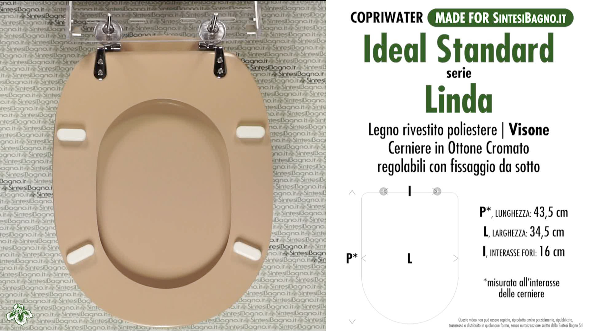 La serie LINDA di IDEAL STANDARD COPRIWATER e CERNIERE di RICAMBIO ...