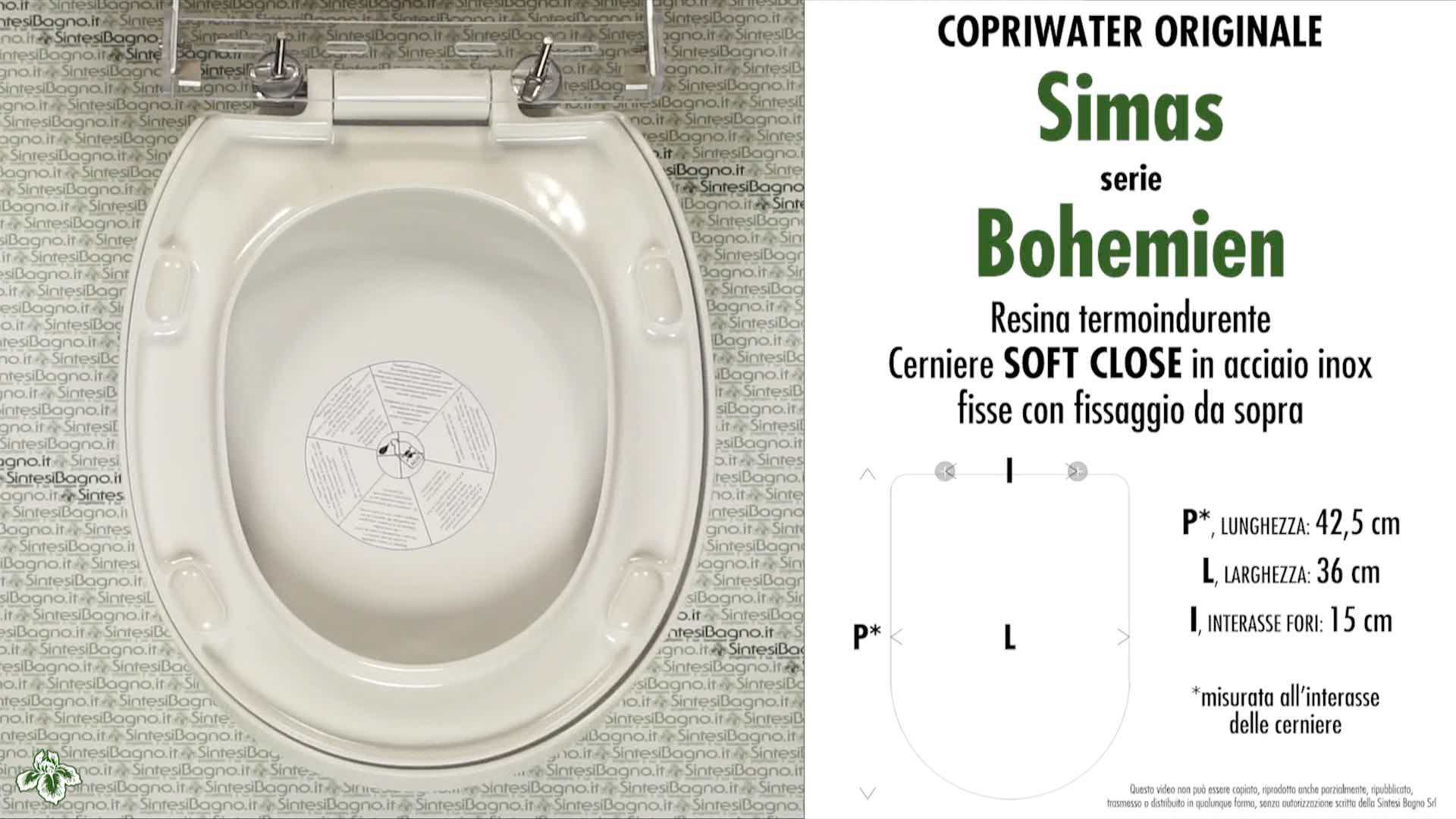 Copriwater. LONDRA. Simas. ORIGINALE. BIANCO. SINTESIBAGNO – 🚽 ...