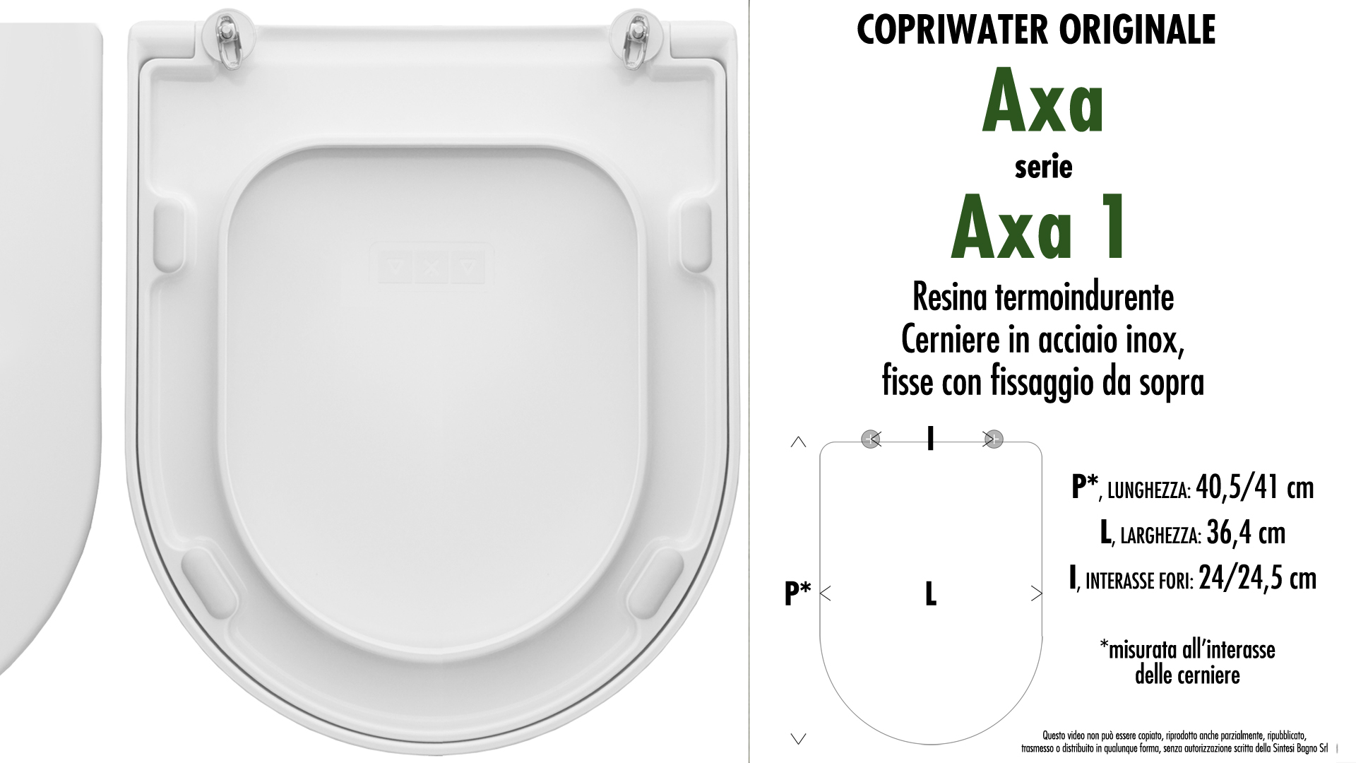 Copriwater. AXA ONE. Axa. ORIGINALE. BIANCO. SINTESIBAGNO – 🚽COPRIWATER ...